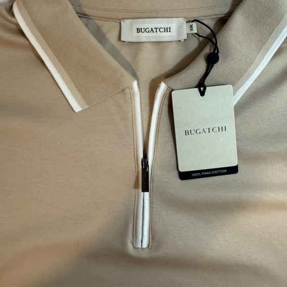 Bugatchi | Sweaters | Bugatchi Mens Tshirt With Zip Up In Creambeige ...